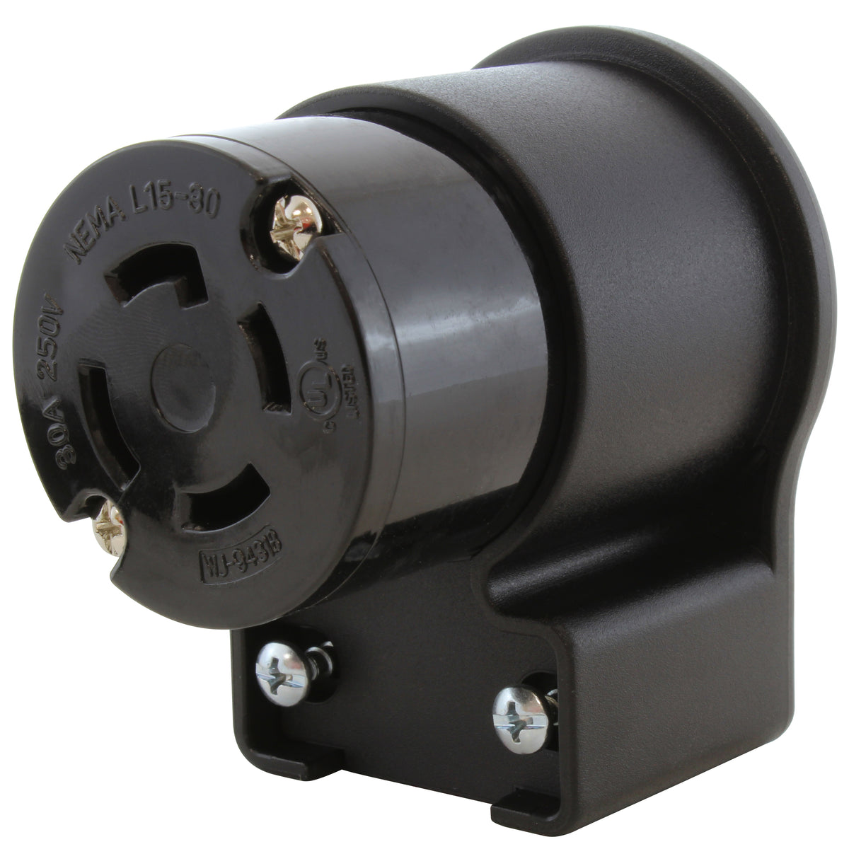[ASEL1530R] NEMA L15-30R 30A 3-Phase 250V 4-Prong Elbow Locking C-UL – AC Connectors