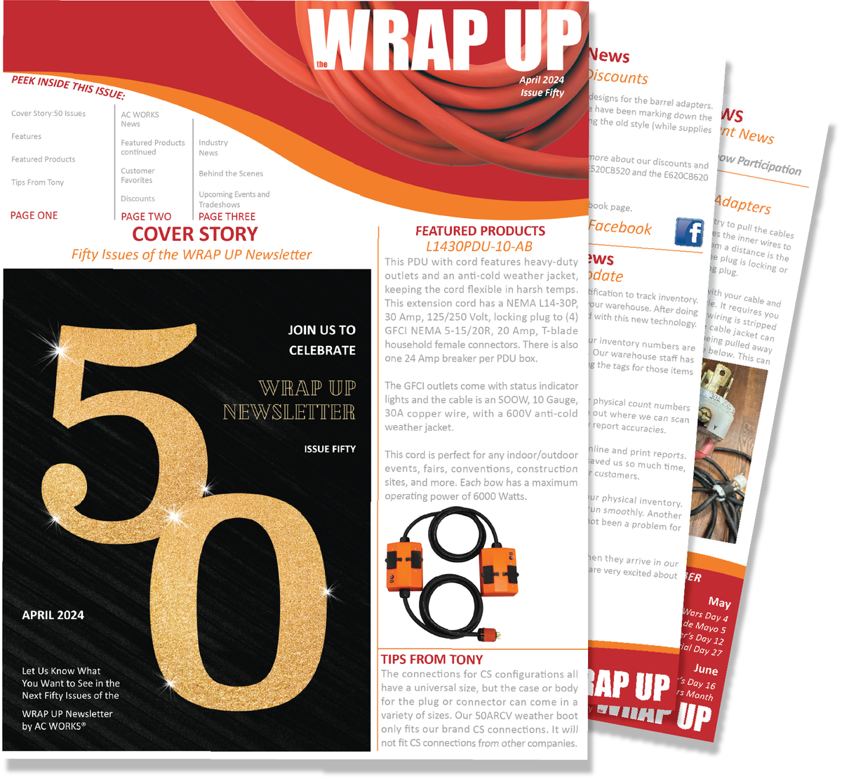 Celebrate FIFTY Issues of the WRAP UP Newsletter – AC Connectors