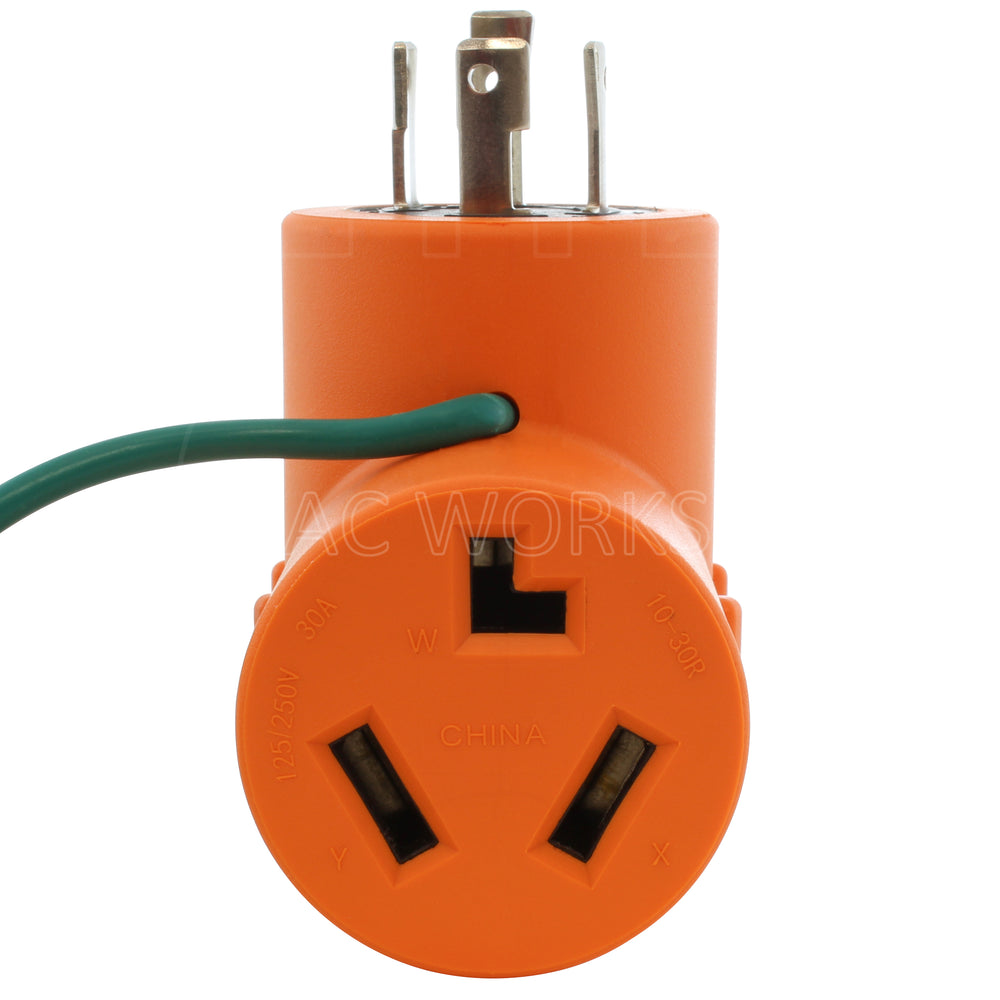AC WORKS® Generator L14-30P 30A 4-Prong Plug to 10-30R 3-Prong Dryer ...