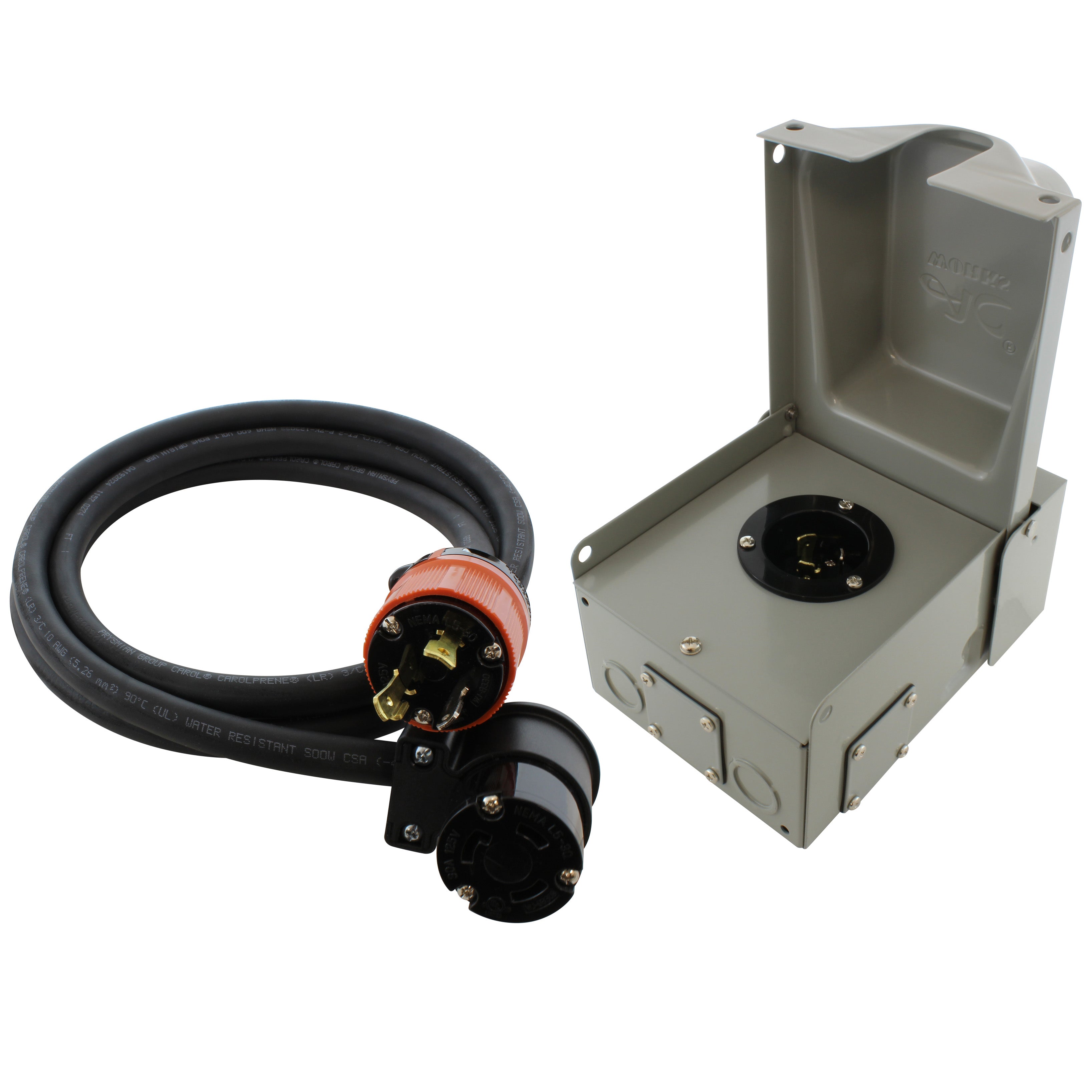 Generator Emergency Power Cord Kit with L5-30 Inlet Box – AC Connectors