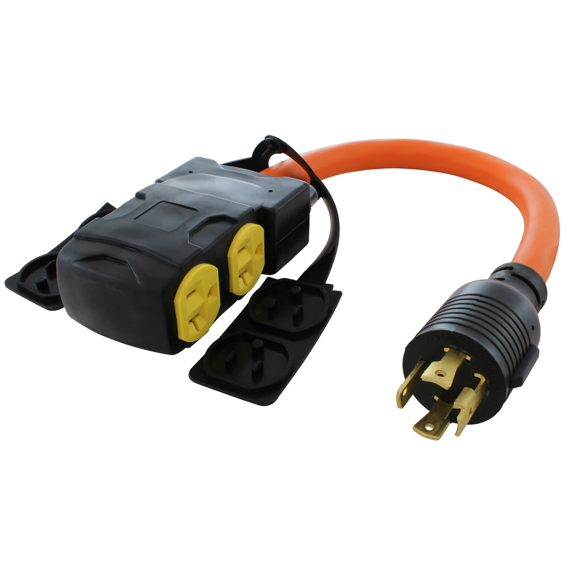 1.5FT L14-30P Generator Plug to (4) Household Outlets with 20A Breaker ...