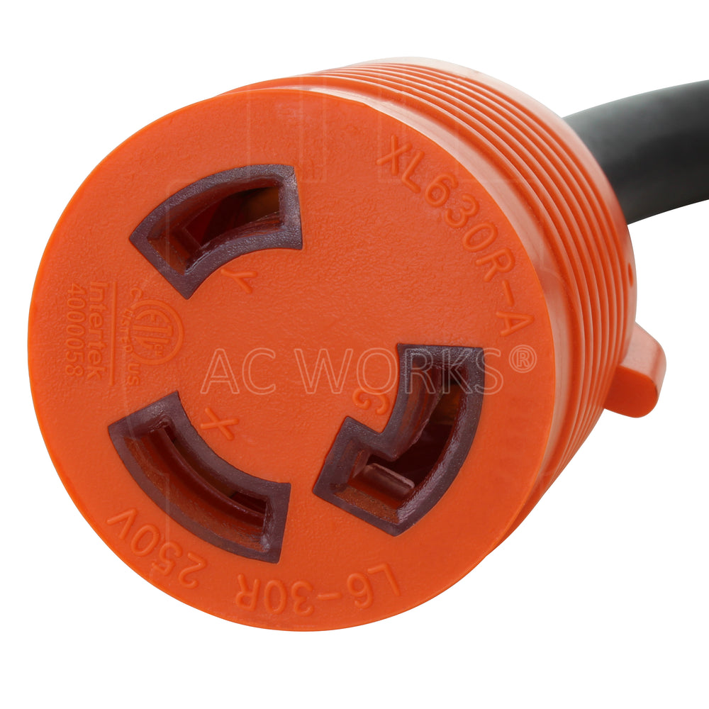 3-Phase 30A 250V L15-30P 4-Prong Plug to L6-30R 30 Amp 250Volt Adapter ...