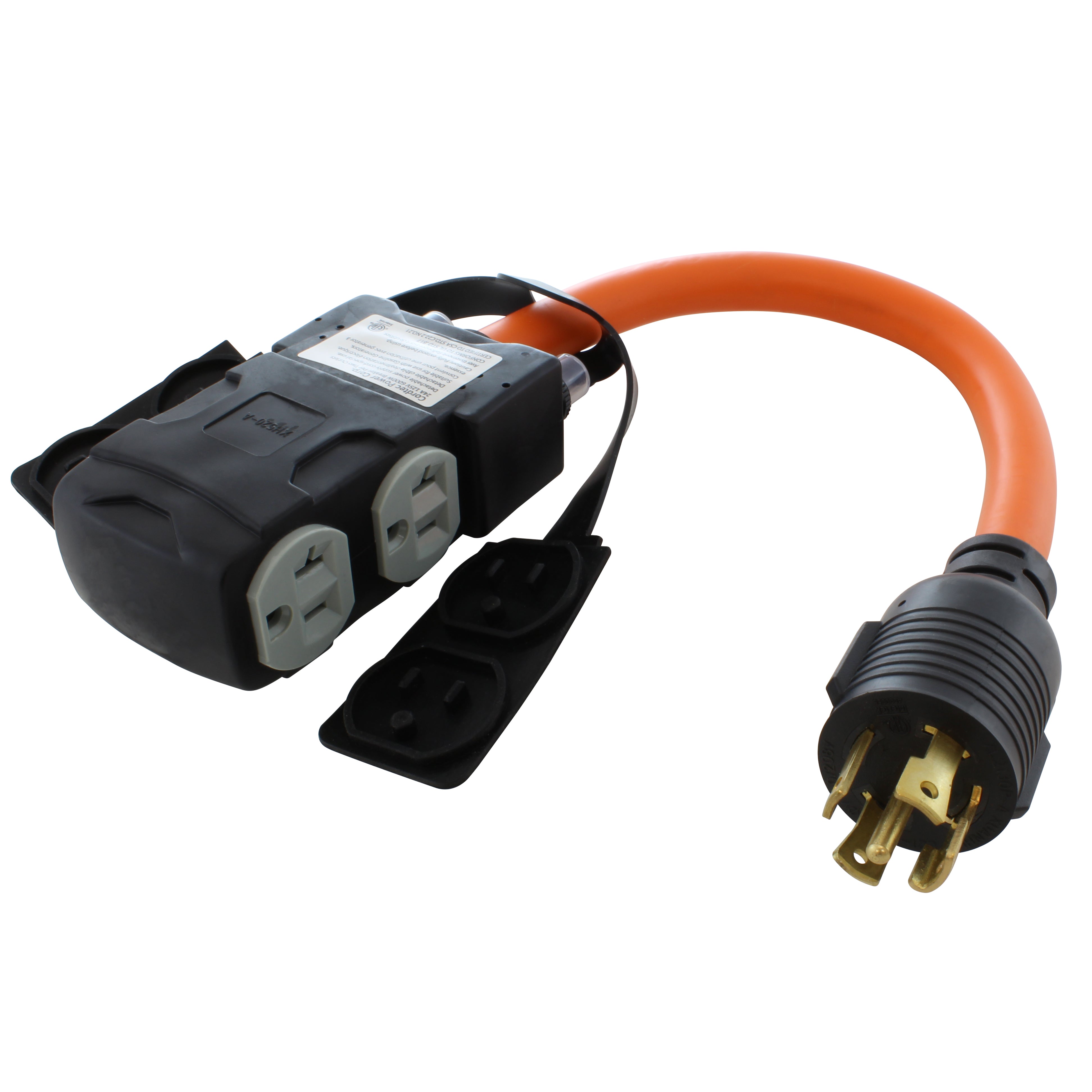 L21-30 to 5-15 30A Industrial to (4) Household Adapter 20A Breakers ...