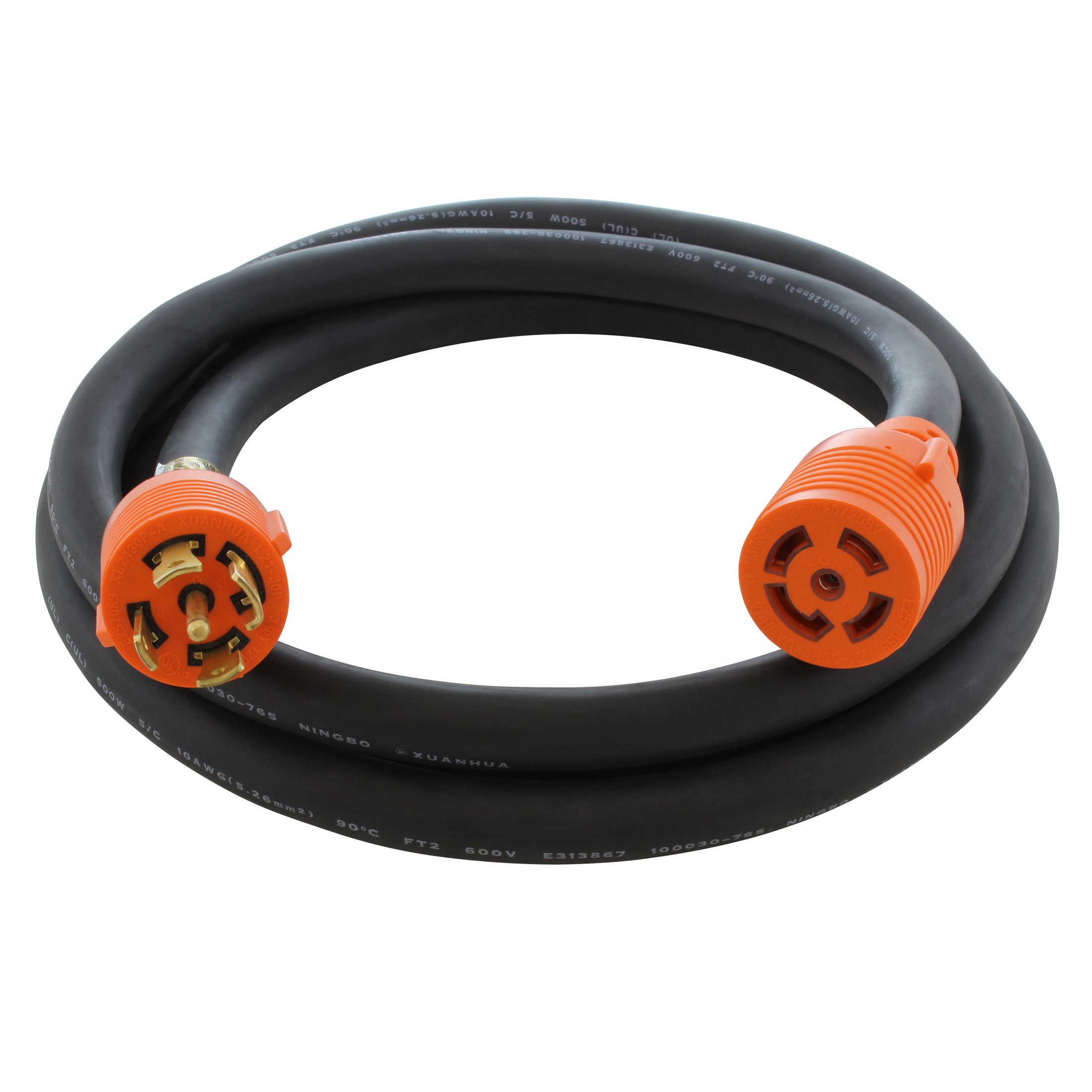 NEMA L21-30 3-Phase Industrial Rubber Extension Cord 30A 120/208V – AC ...