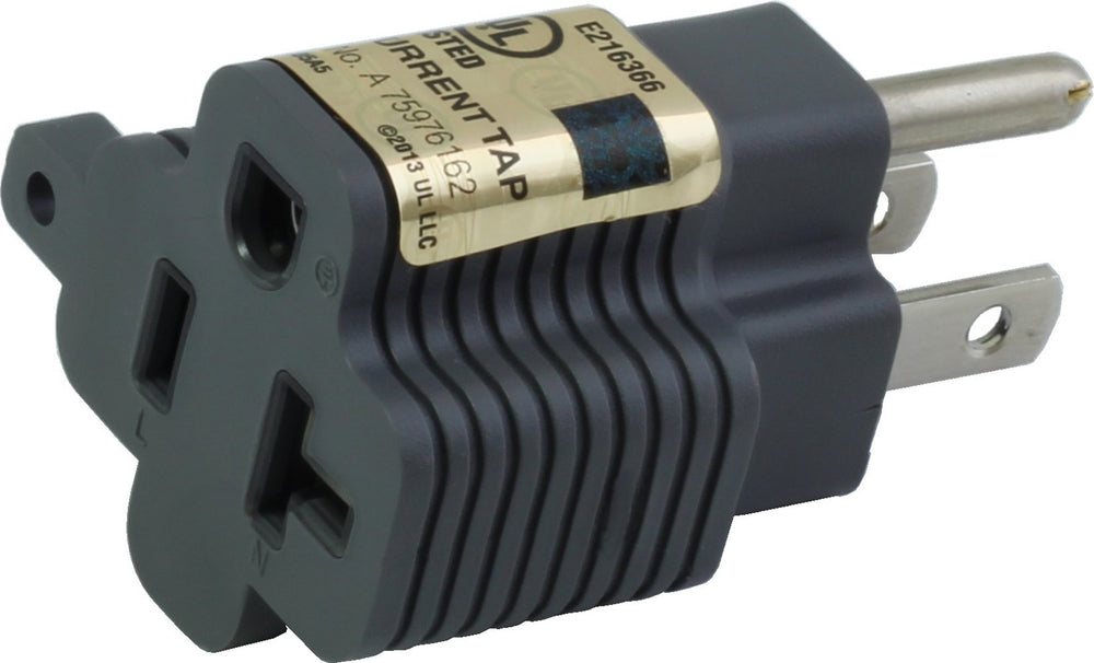 AC WORKS® 15A to 20A Household T-blade Adapter – AC Connectors