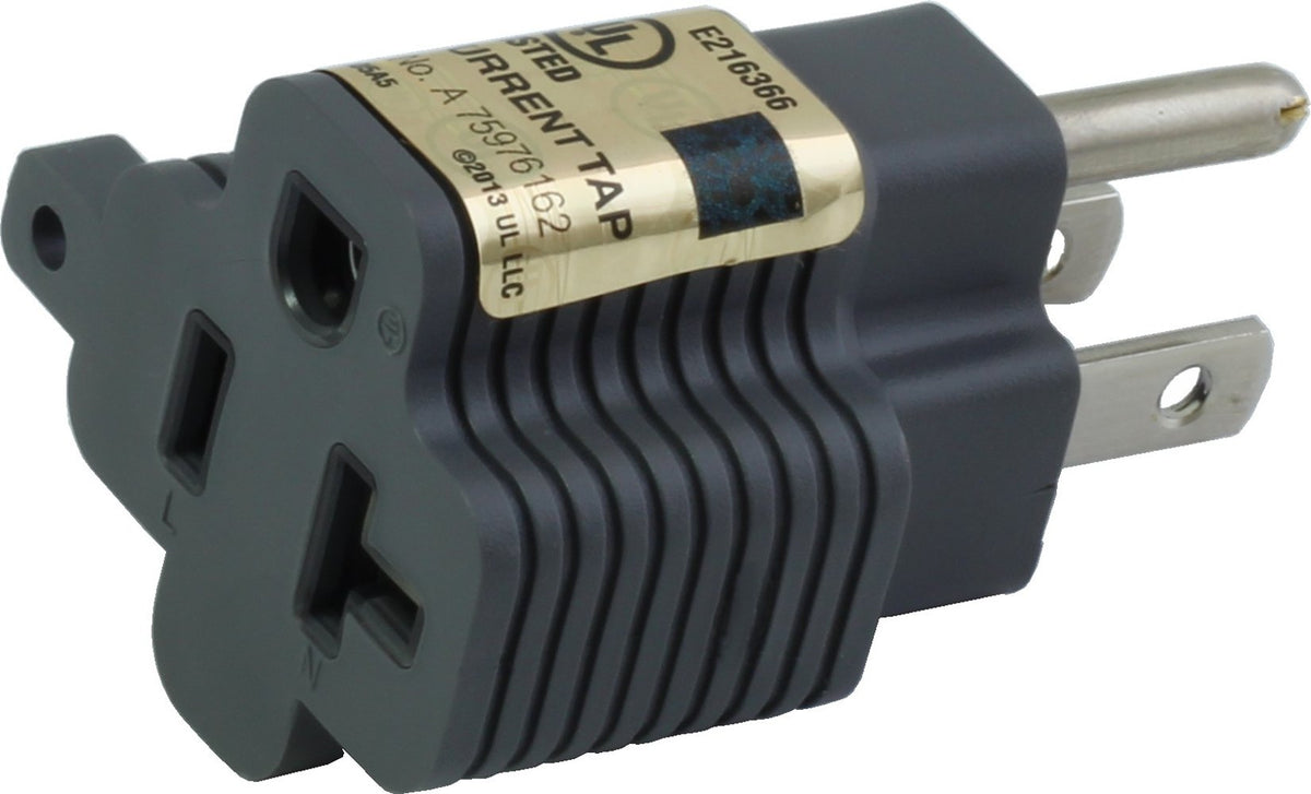 AC WORKS® 15A to 20A Household T-blade Adapter – AC Connectors