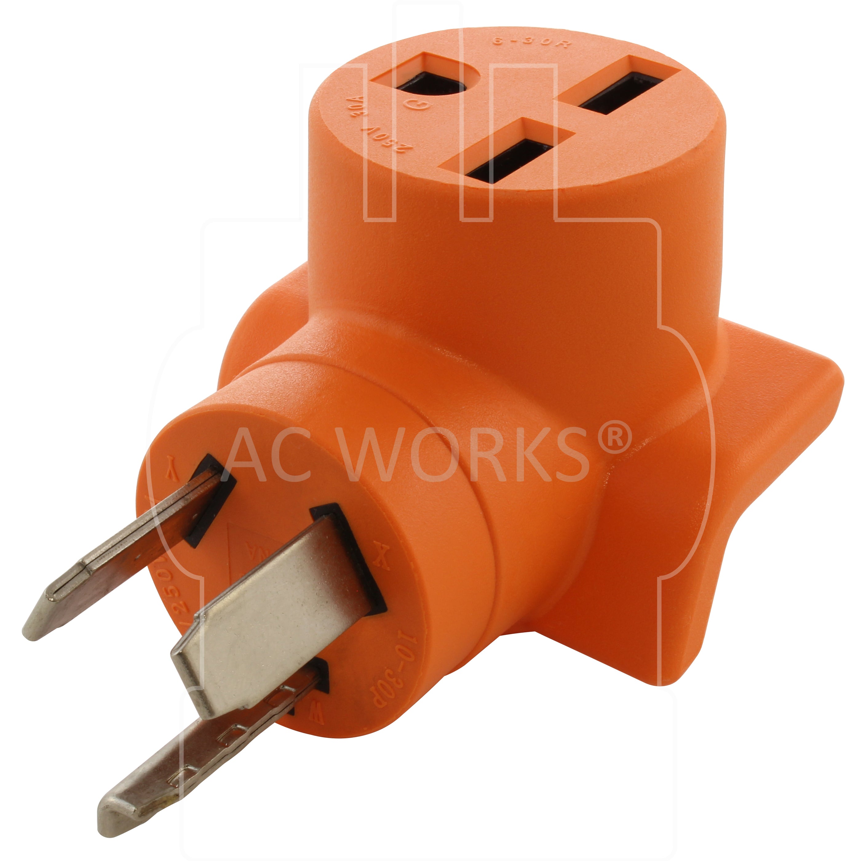 AC WORKS® 3-Prong Dryer 10-30P Plug to 6-30R 3-Prong 30A 250V HVAC – AC ...