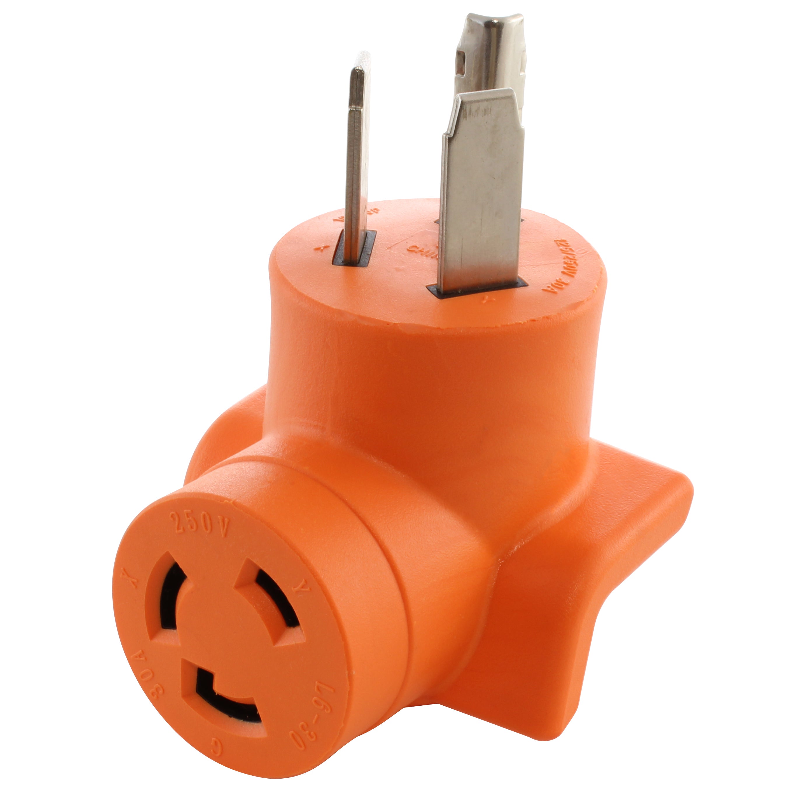 AC WORKS® 3-Prong Dryer Outlet to L6-30 30A 250 Volt Locking Adapter ...