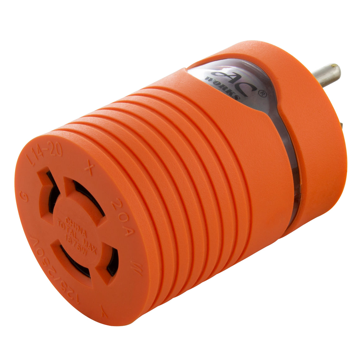 AC WORKS® 15 Amp Household Plug NEMA 5-15P to Generator 4-Prong L14-20 ...