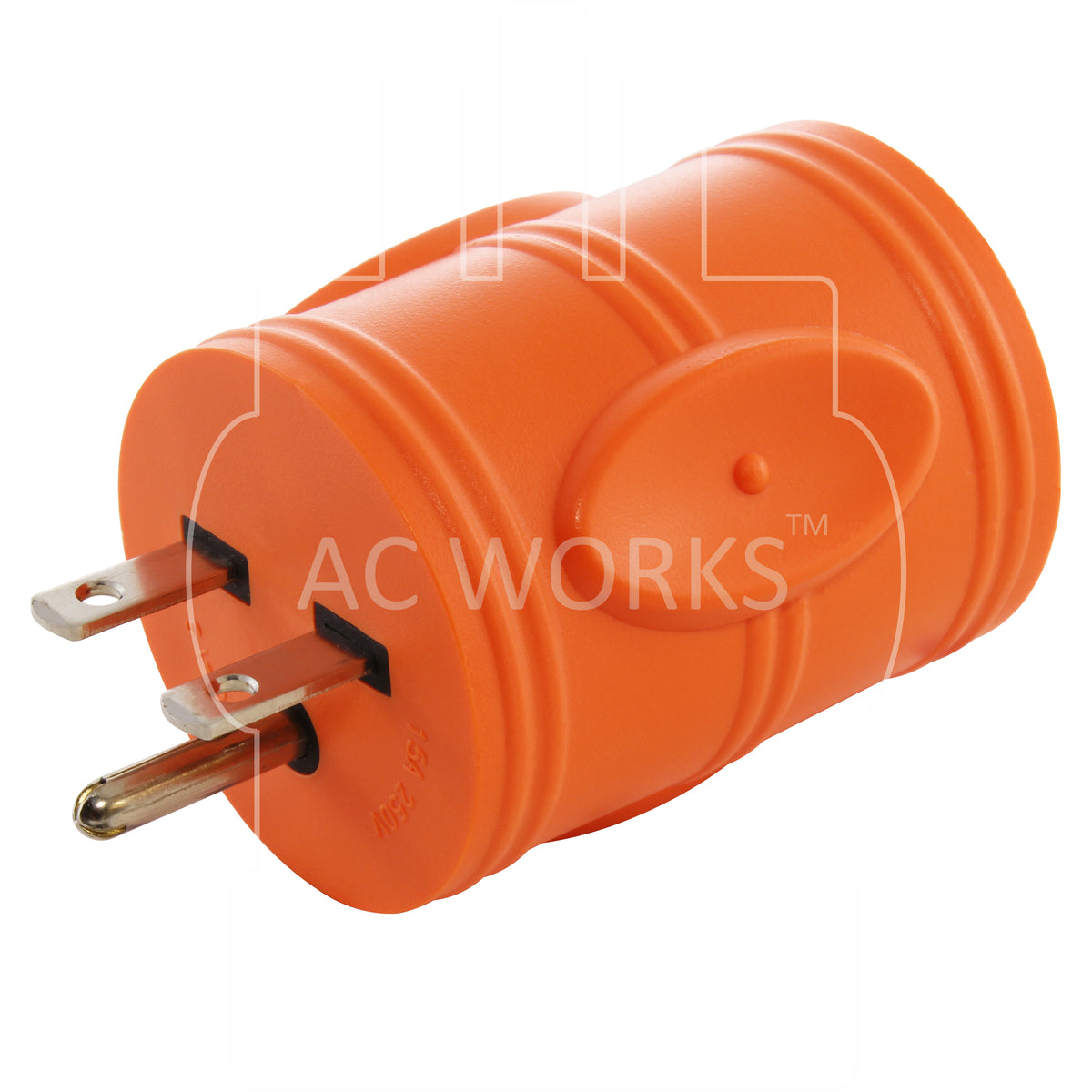 AC WORKS® Locking 6-15P 15A 250 Volt plug to L6-15R 3-Prong Locking ...