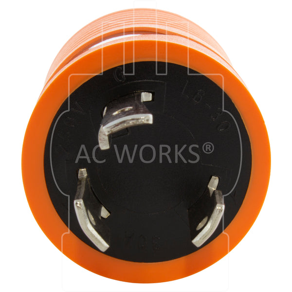 AC WORKS® Locking Adapter L6-30P to L6-20R 250Volt – AC Connectors