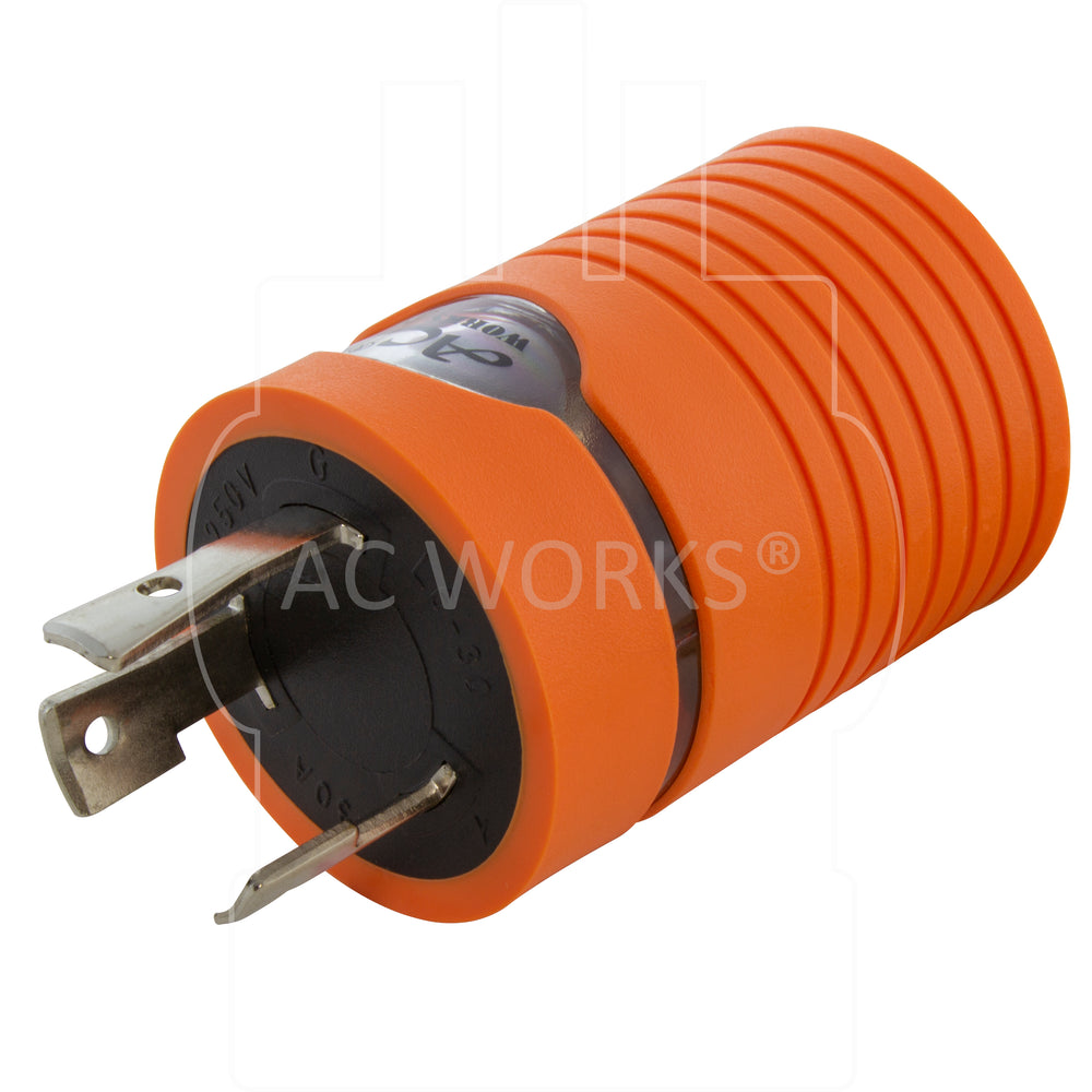 AC WORKS® Locking Adapter L6-30P to L6-20R 250Volt – AC Connectors