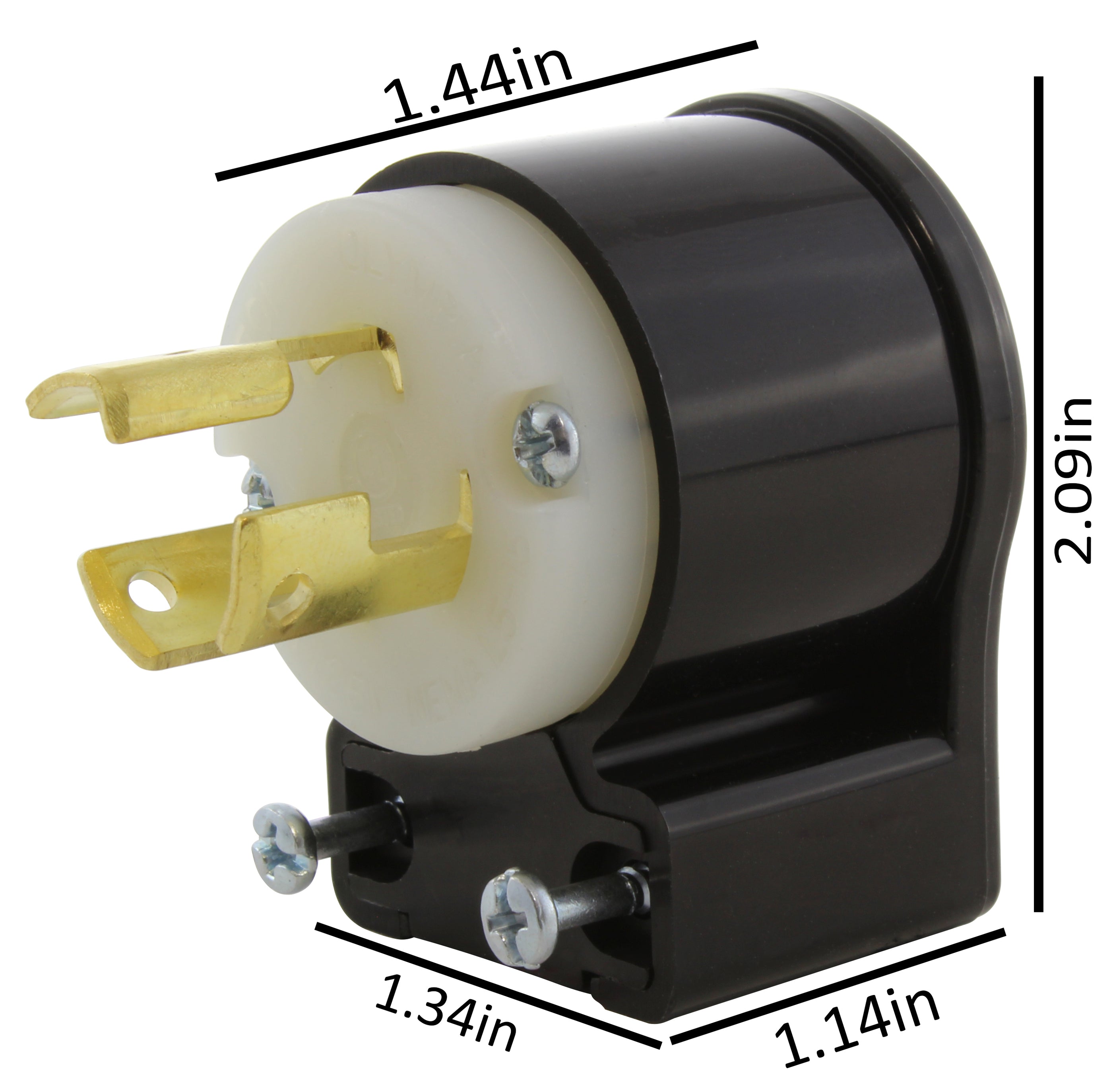 AC WORKS® NEMA L5-15P 15A 125V 3-Prong All Angles Locking Plug UL C-UL ...