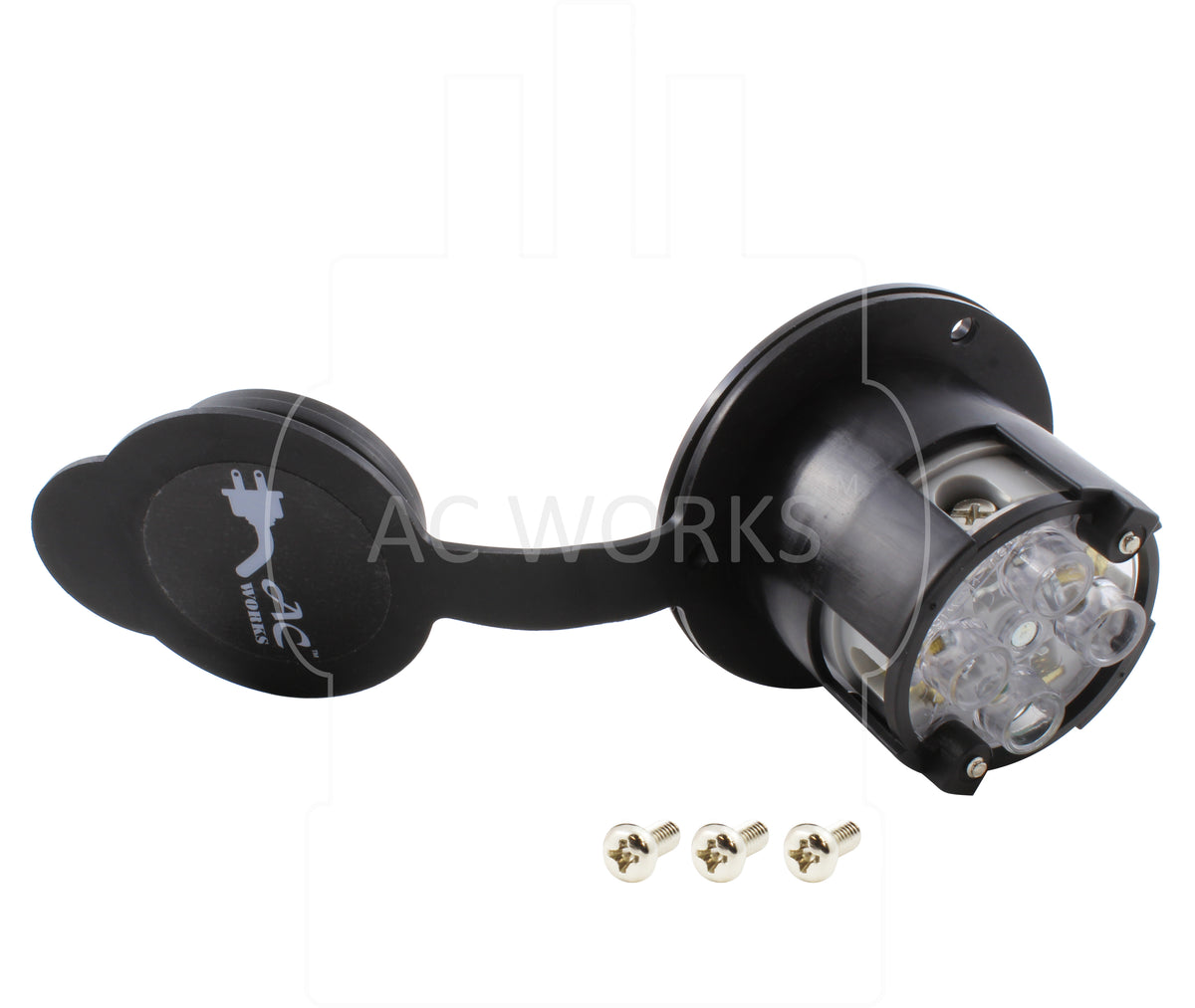 AC WORKS® 20A 3-Phase 250V L15-20P Power Input Inlet and Weather Cover ...