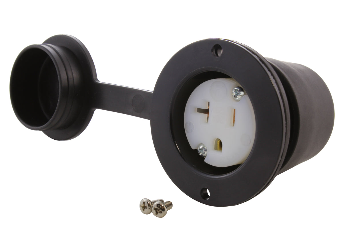 AC WORKS® 15/20A 125V Household Flanged Outlet with Front & Back Cover ...