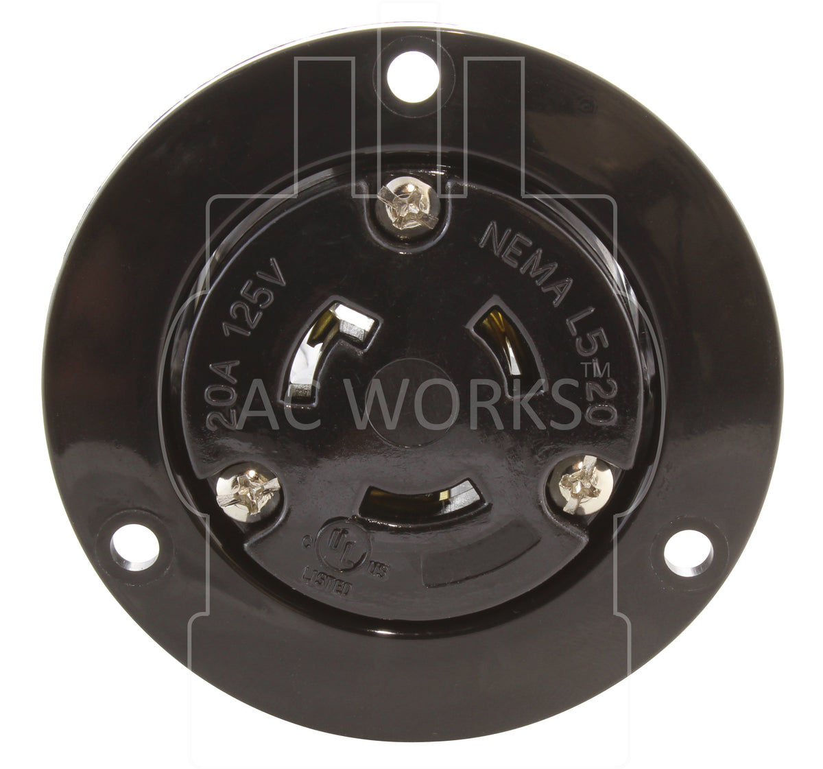 AC WORKS® 20A 125V NEMA L5-20R Flanged Outlet UL and C-UL Approval – AC ...