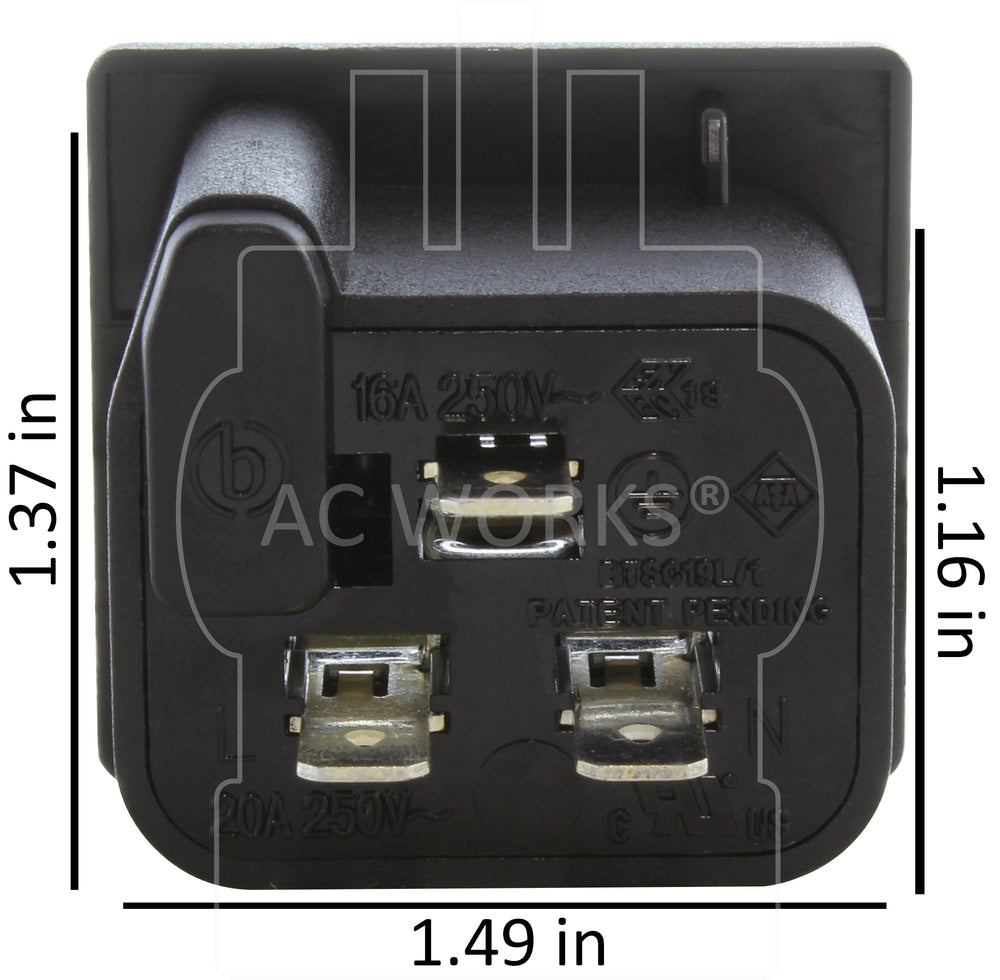 IEC 60320 Locking C19 Panel Mount Power Outlet – AC Connectors