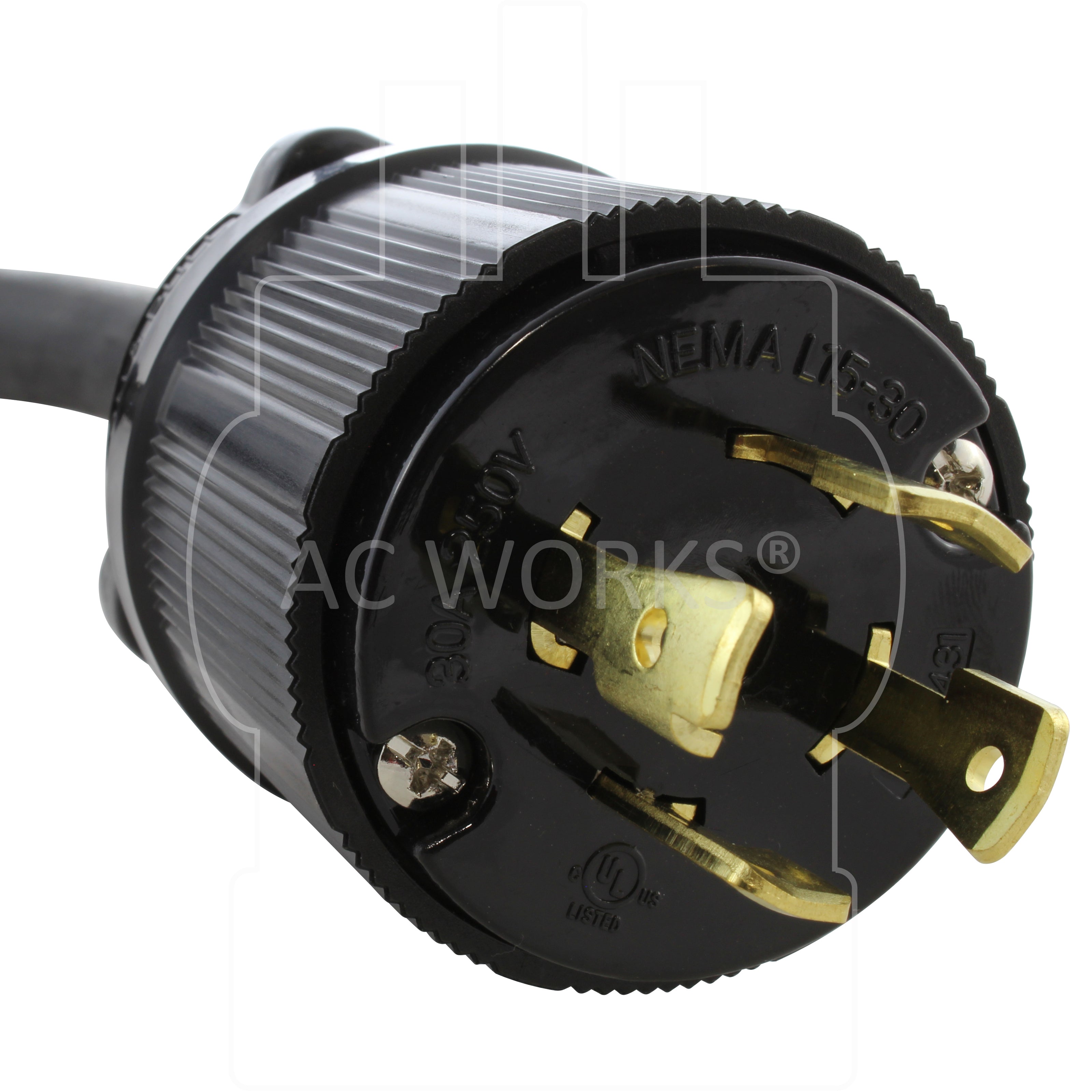 1FT L15-30P 3-Phase 30A 250V 4-Prong Plug to 6-15-20r- HVAC EV tools ...