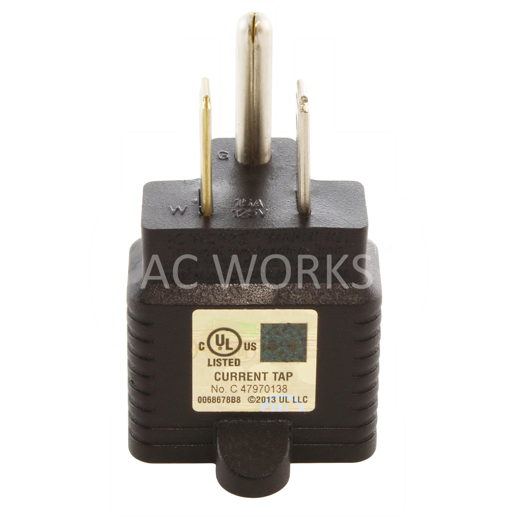 AC WORKS® 15A to 20A 125V T-Blade Compact Adapter UL and C-UL Approval ...