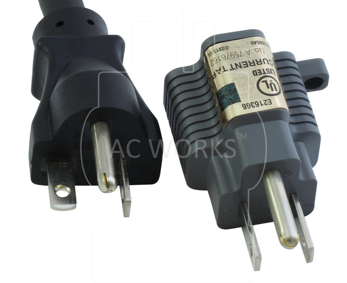 AC WORKS® 15A to 20A Household T-blade Adapter – AC Connectors