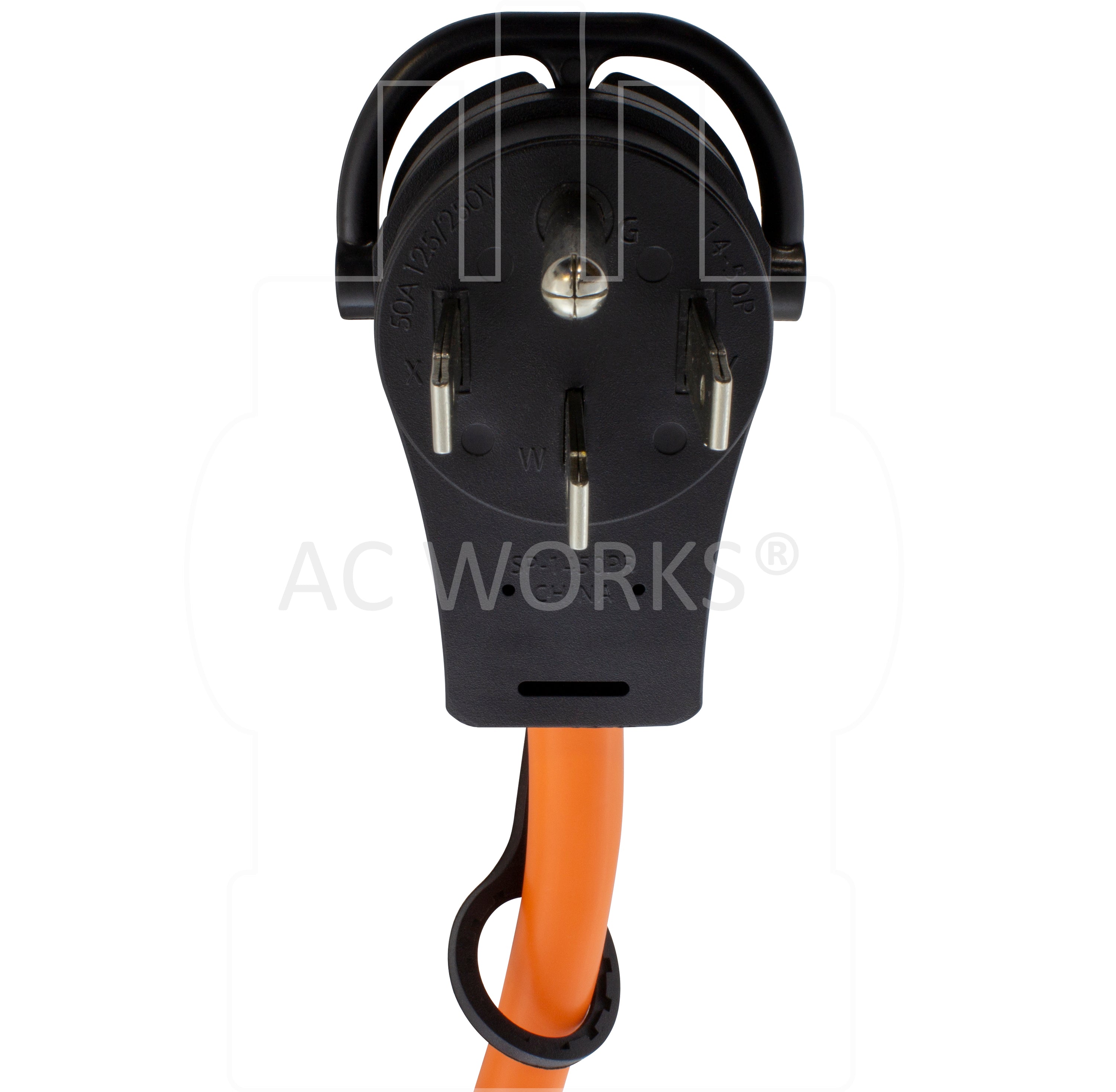 1FT 50A 14-50 Piggy-Back Plug with 6-20R HVAC Connector Adapter Cord ...