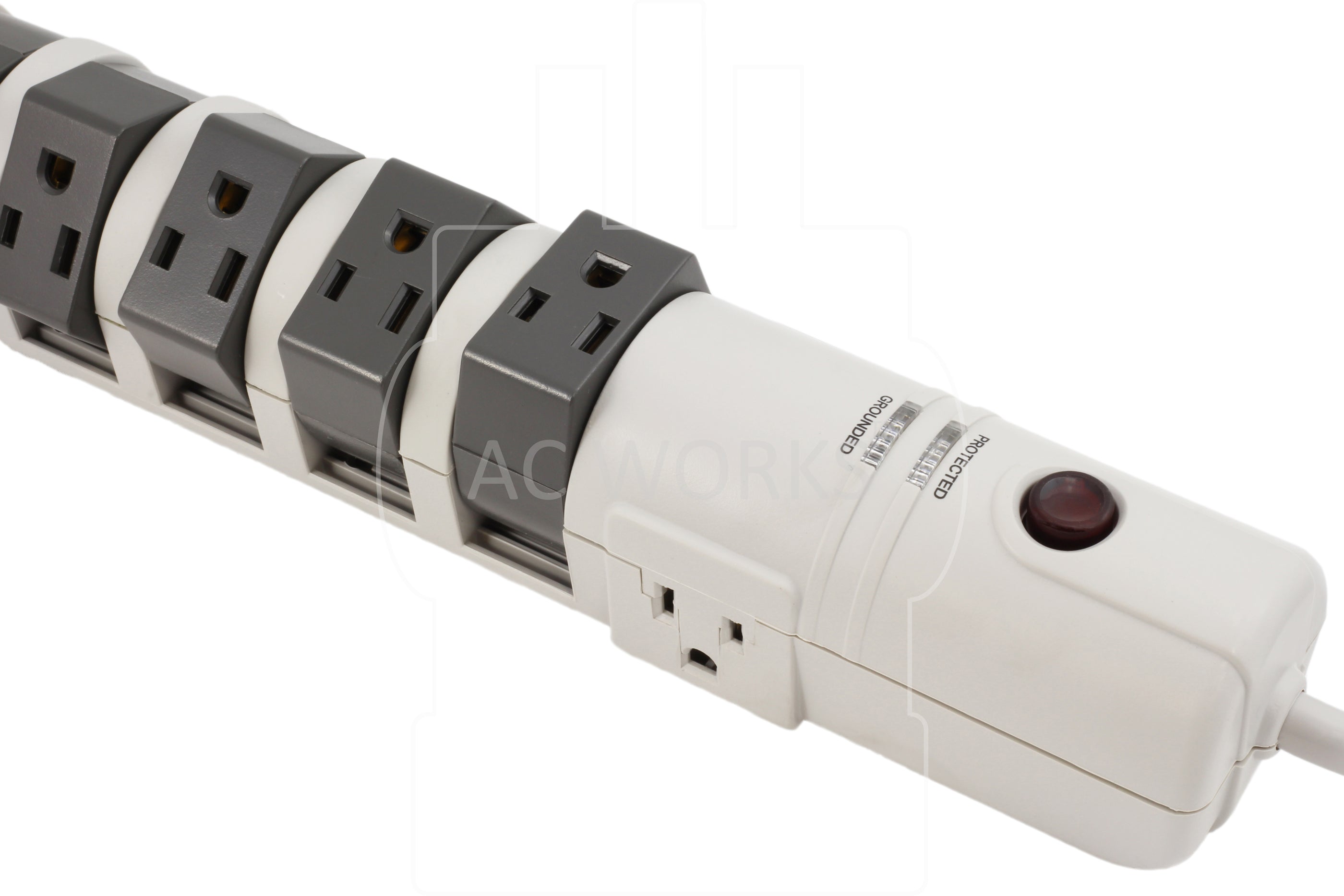 8 Outlet Rotating Power Strip with Surge Protector – AC Connectors