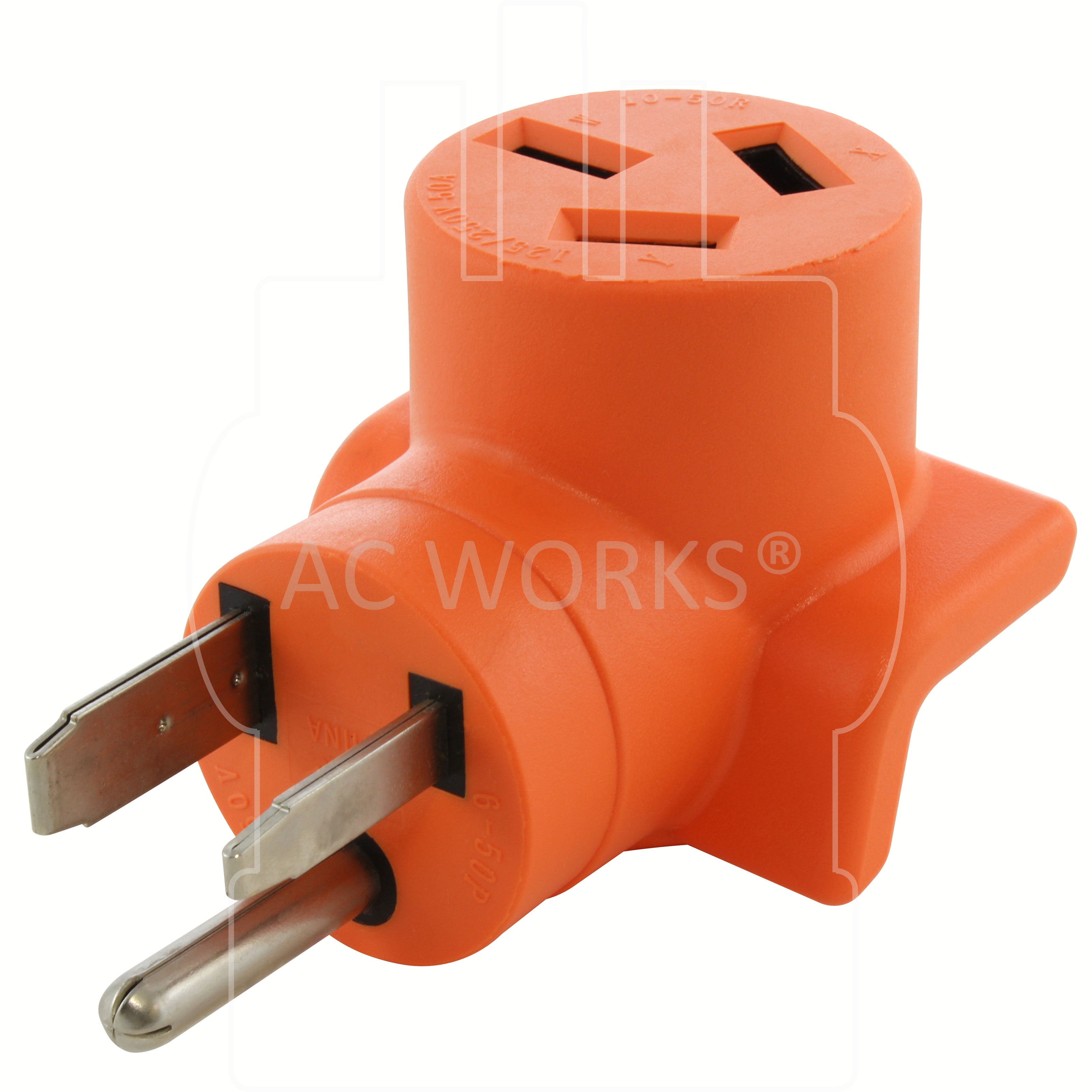 AC WORKS® [WD6501050] 6-50P Welder Plug to 10-50R 3-Prong 50A 125/250 ...