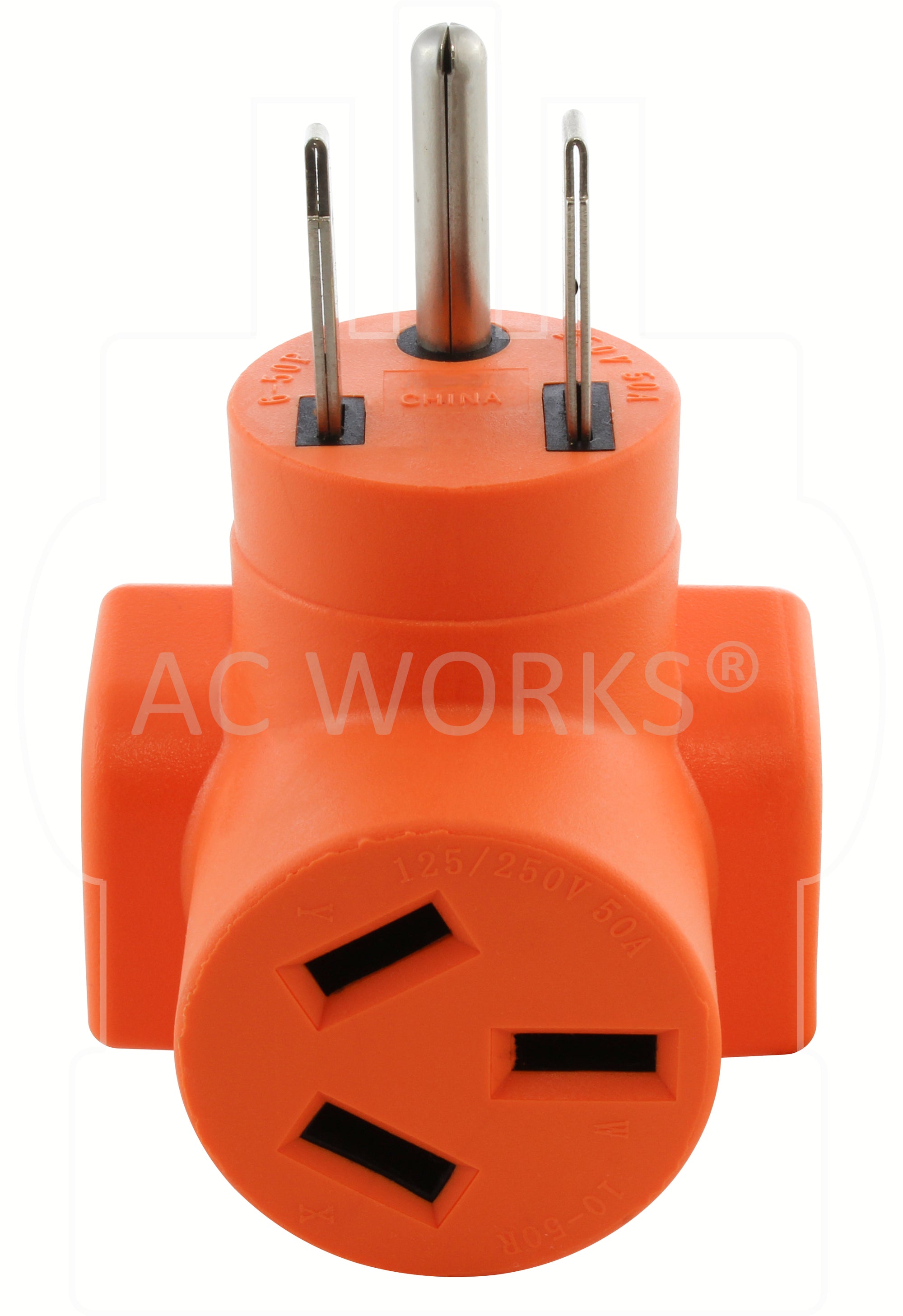 AC WORKS® [WD6501050] 6-50P Welder Plug to 10-50R 3-Prong 50A 125/250 ...